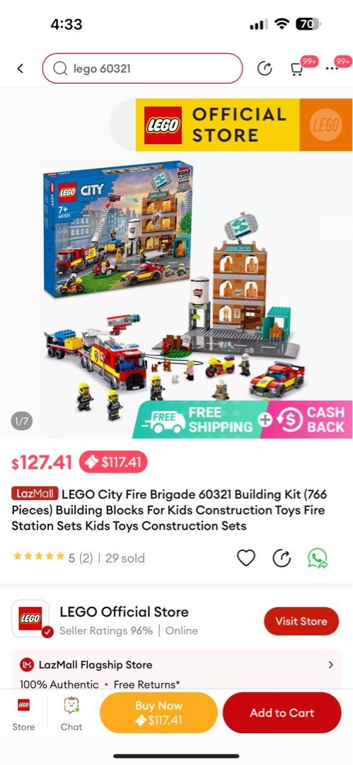 Lego City Fire Brigade 60321, Hobbies & Toys, Toys & Games on Carousell