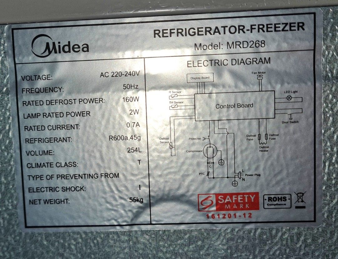 Midea fridge, TV & Home Appliances, Kitchen Appliances, Refrigerators ...