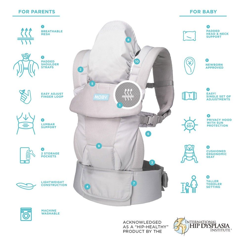 MOBY Move All Position Carrier in Glacier Grey, Babies & Kids, Going ...