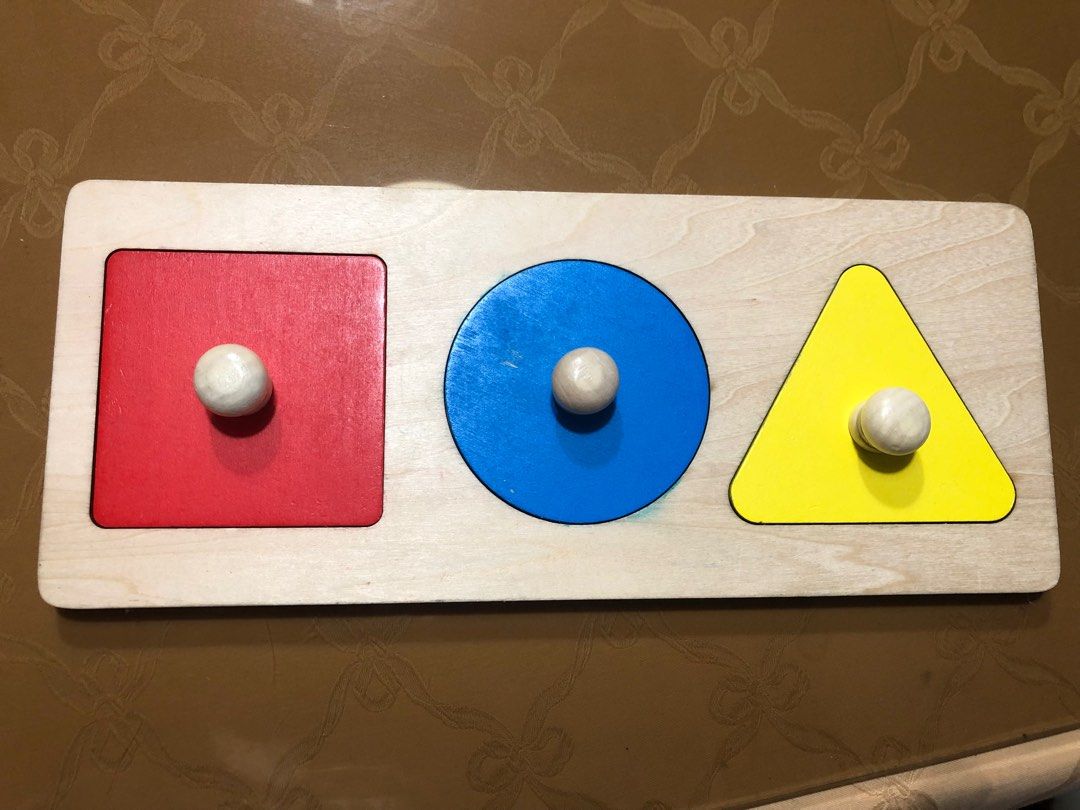 Montessori Wooden Geometric Shape Puzzle, Babies & Kids, Infant ...