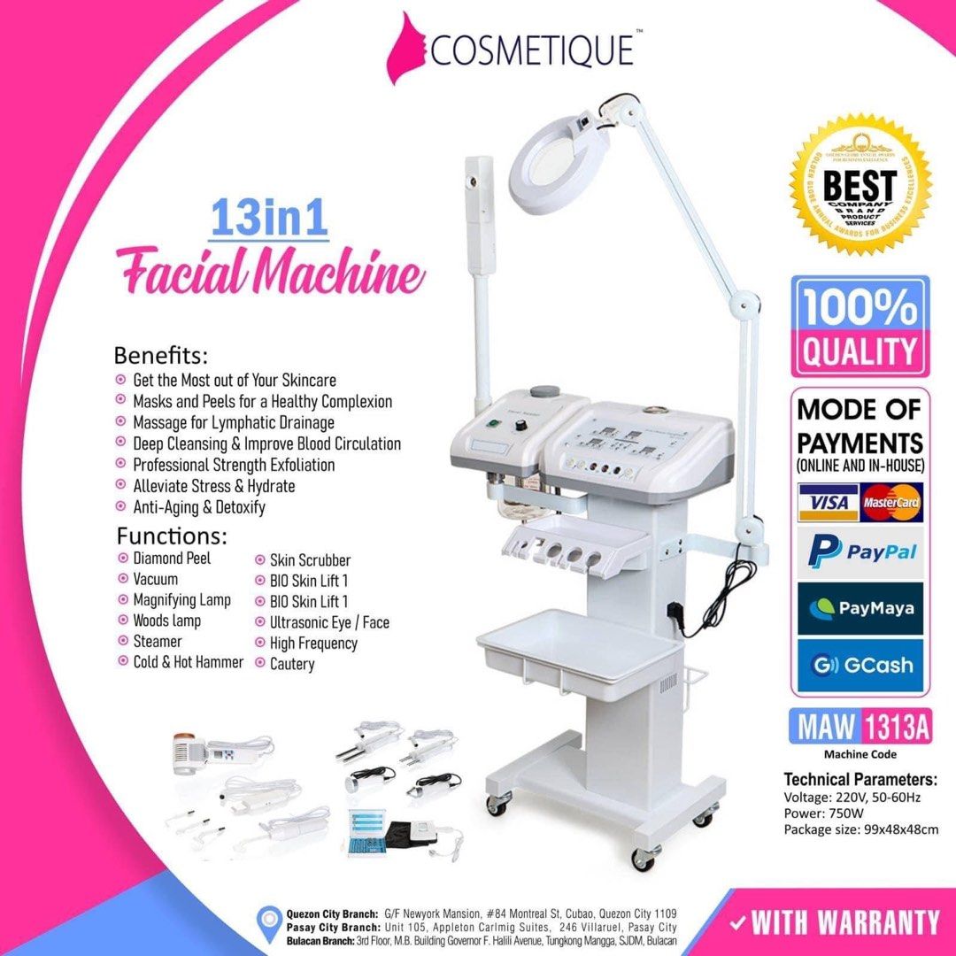 New 13 in 1 Facial Machine Diamond Peel High Frequency Hot And Cold ...