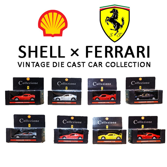 Official SHELL x FERRARI 1:38 Car Die Cast Toy Model Vintage Set ...