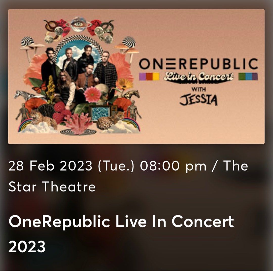 OneRepublic Live In Concert 2023, Tickets & Vouchers, Event Tickets on ...