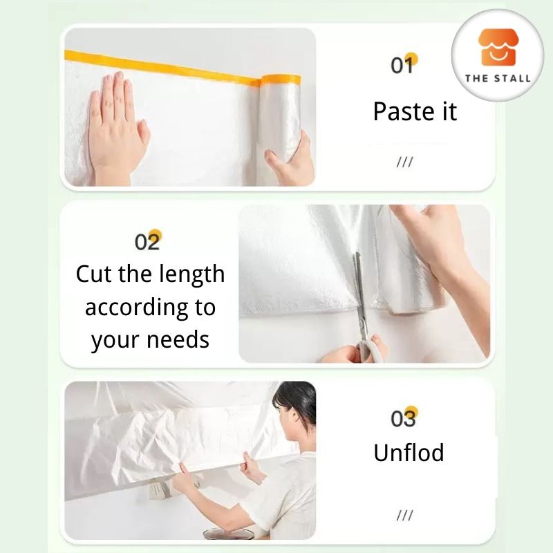 Pre-Taped Plastic Drop Sheet / Renovation Dust Cover/ HIP Prevention ...