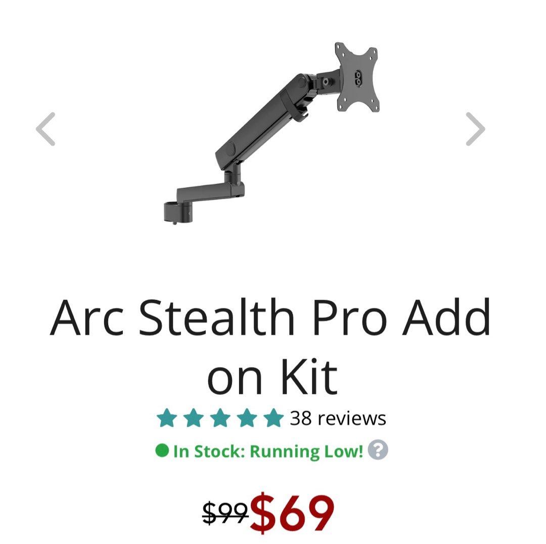 Prism+ Monitor Arm Add On Kit, Computers & Tech, Parts & Accessories ...