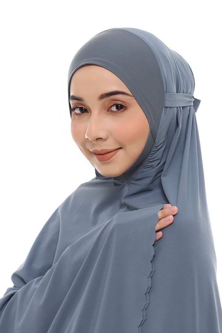 [PROMO] ORIGINAL TELEKUNG SITI KHADIJAH |FLAIR ARIA IN ASH BLUE, Women ...