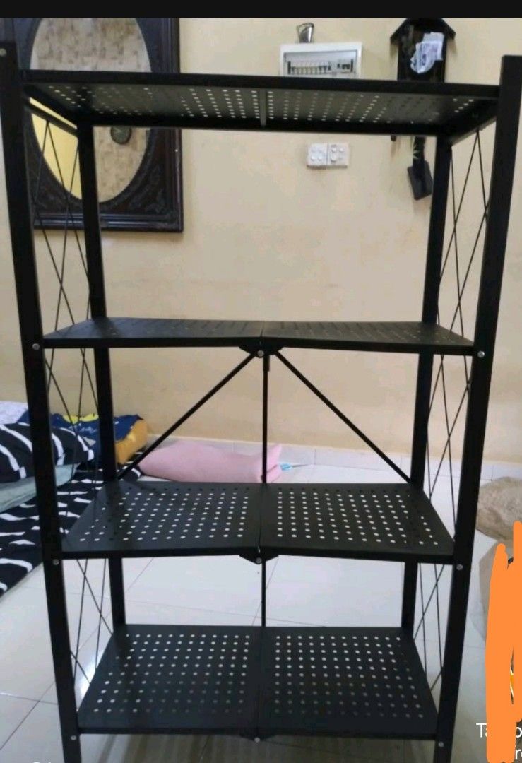 RAK BESI BERODA BOLEH LIPAT, Furniture & Home Living, Home Improvement ...