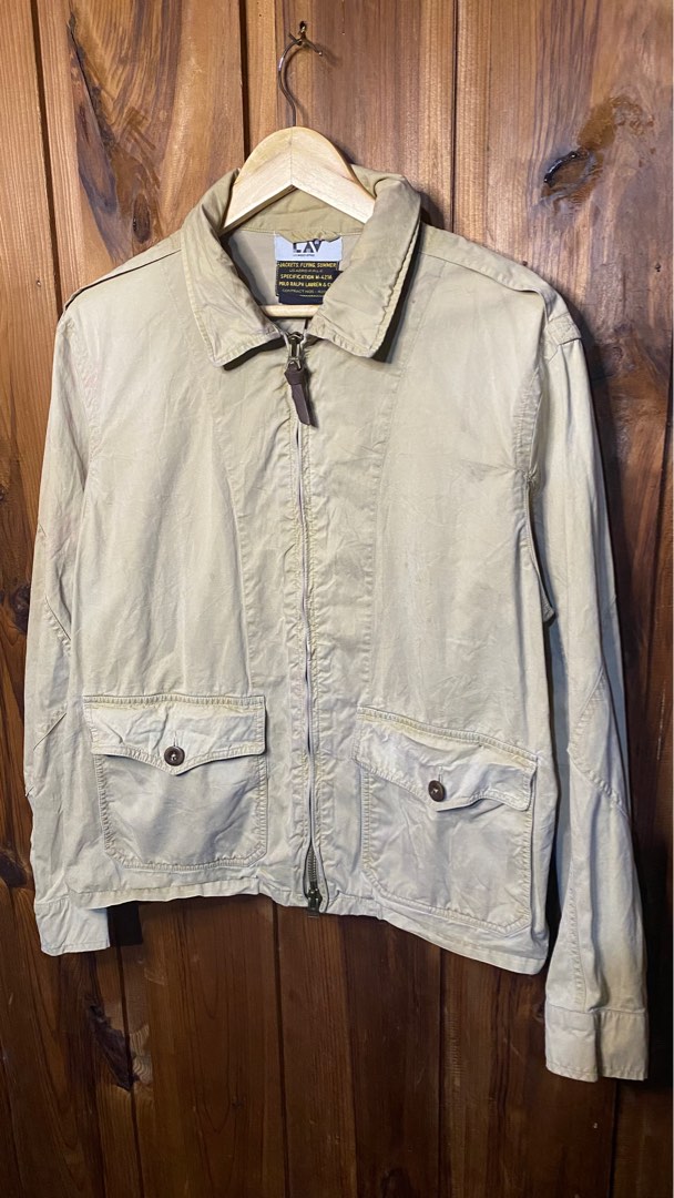 RALPH LAUREN KHAKI FLIGHT JACKET, Men's Fashion, Coats, Jackets and ...