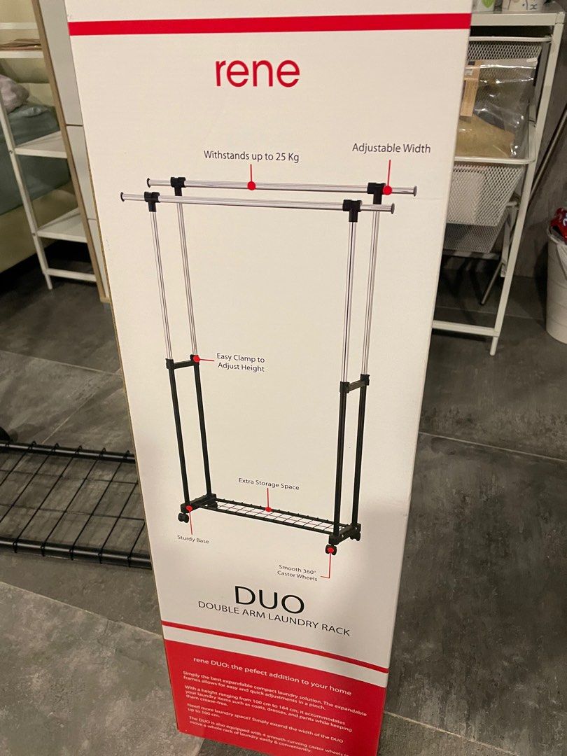 Renee Duo Double Bar Clothes rack, Furniture & Home Living, Furniture ...