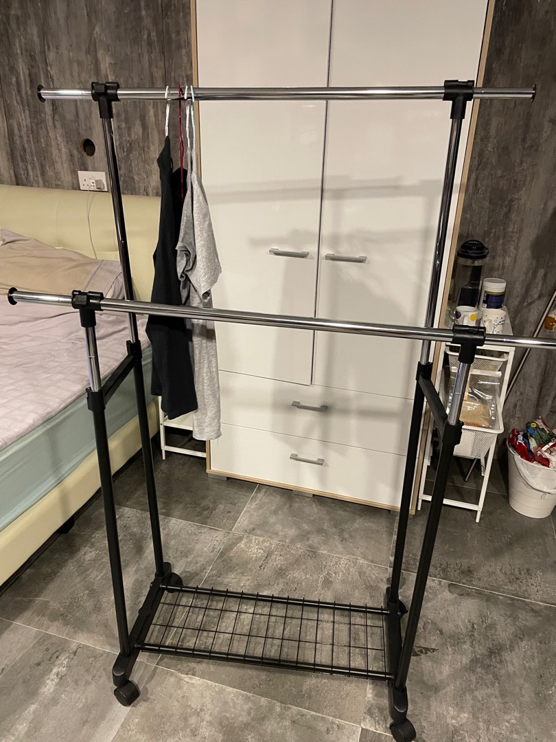 Renee Duo Double Bar Clothes rack, Furniture & Home Living, Furniture ...
