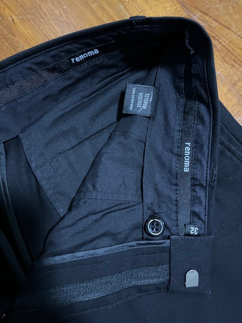 Renoma Black Pants, Men's Fashion, Bottoms, Trousers on Carousell
