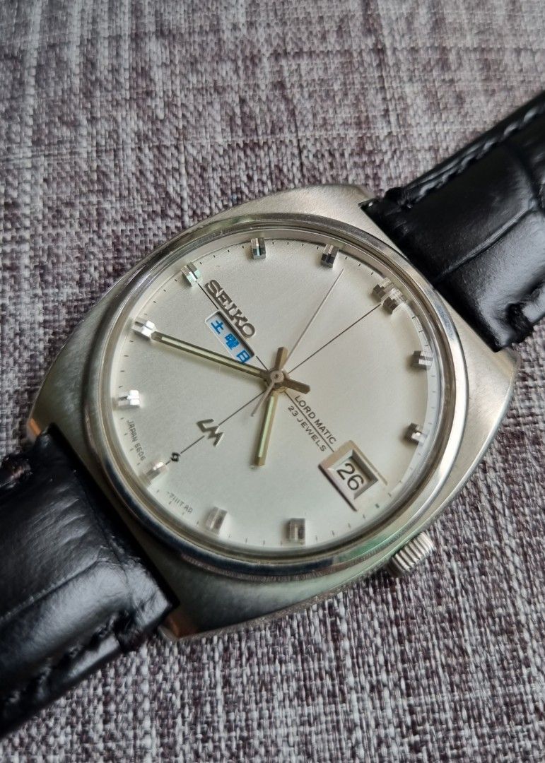 Seiko Lord matic linen dial, Luxury, Watches on Carousell