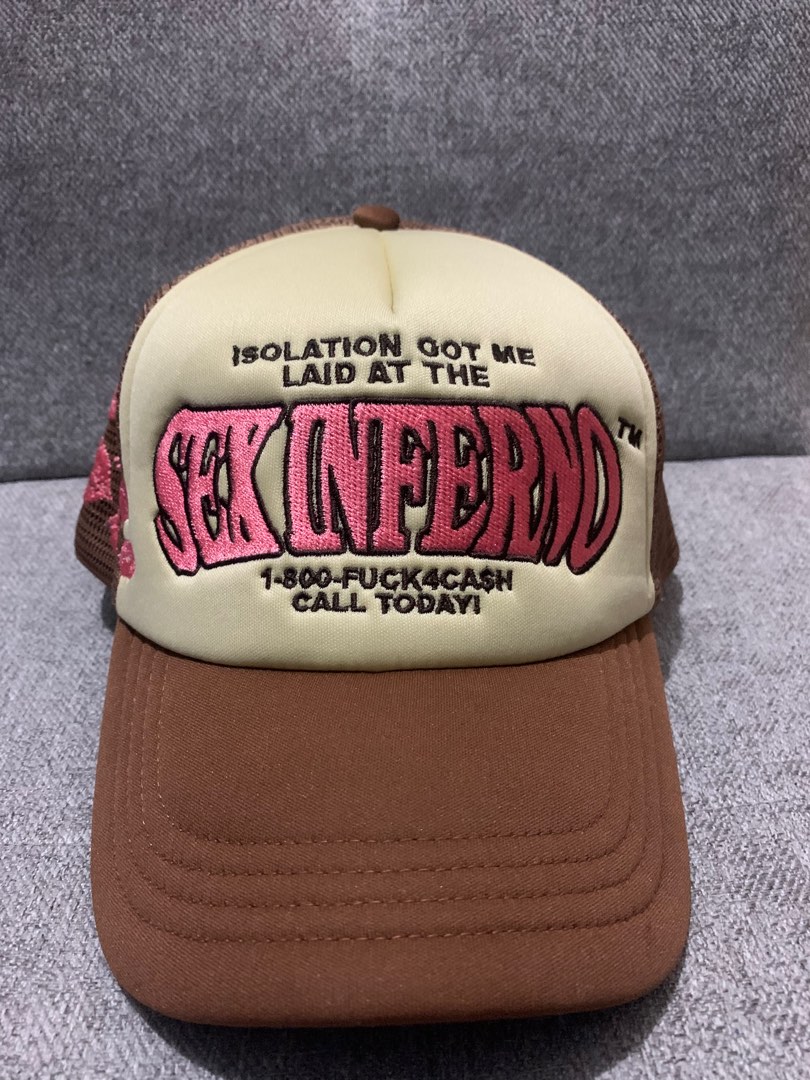 Sex Inferno Trucker hat, Men's Fashion, Watches & Accessories, Caps & Hats on Carousell