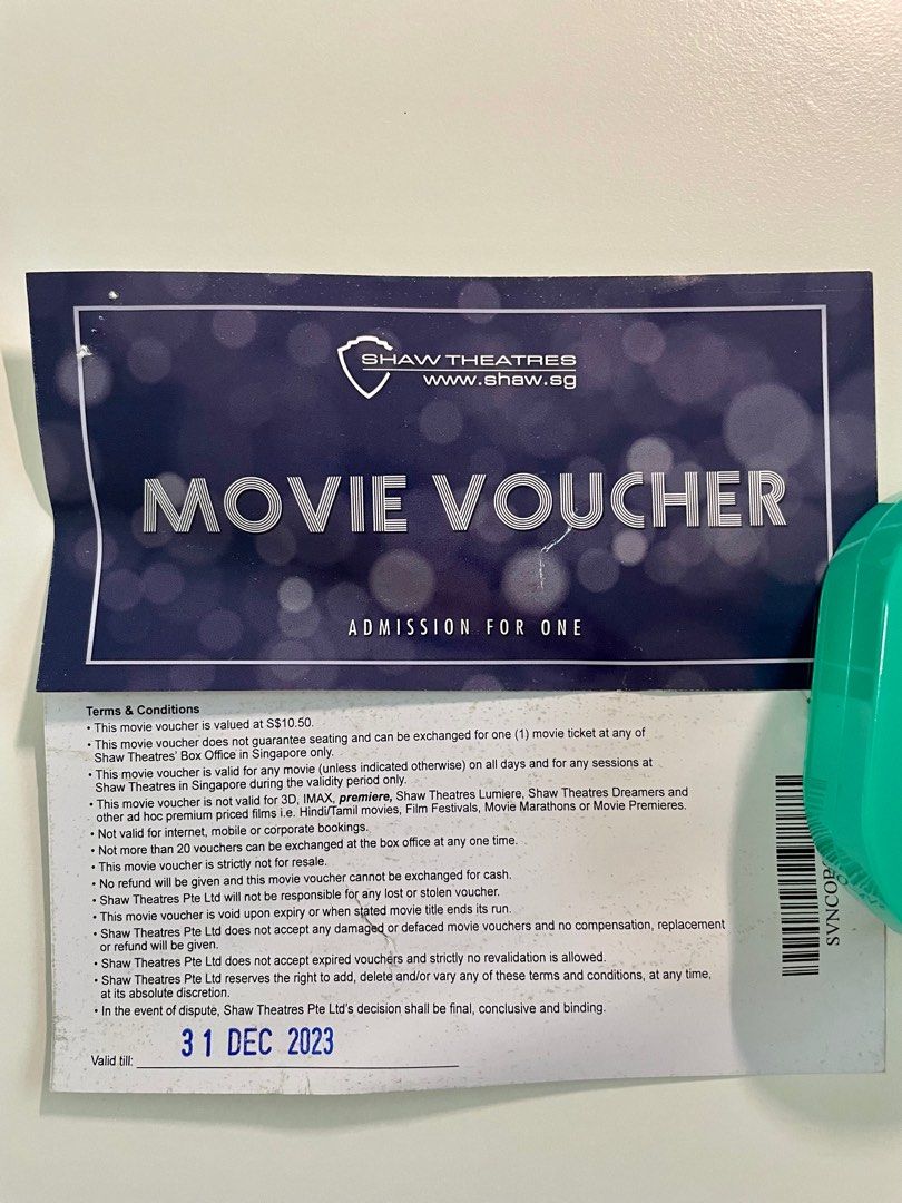 Shaw Movie Ticket Voucher, Tickets & Vouchers, Vouchers on Carousell
