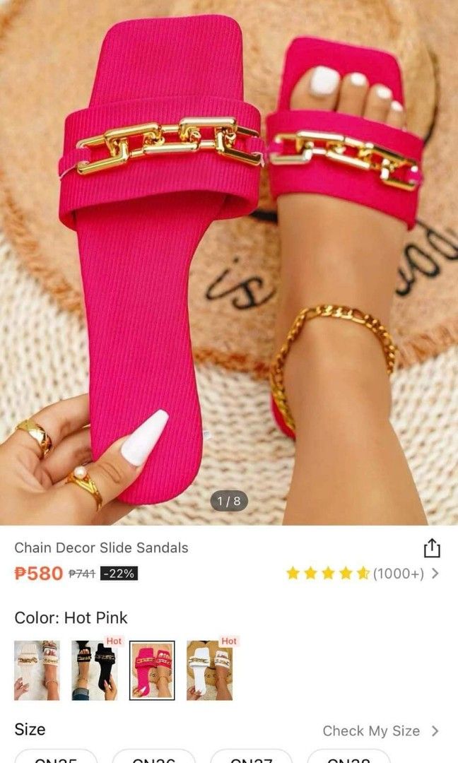 Slide sandal Shein, Women's Fashion, Footwear, Flats & Sandals on Carousell