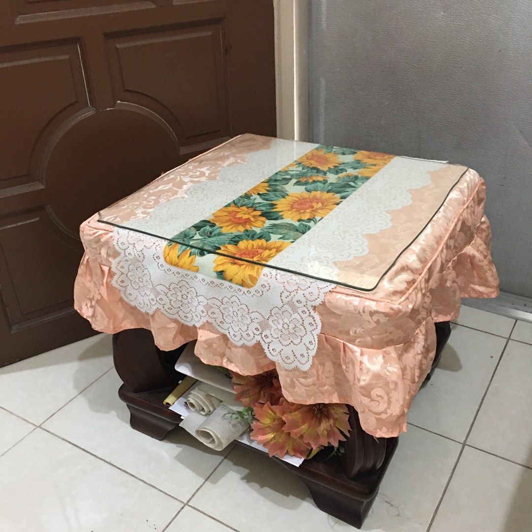 Solid Wood Sala Sofa Set with 2 tables and top glass, Furniture & Home ...