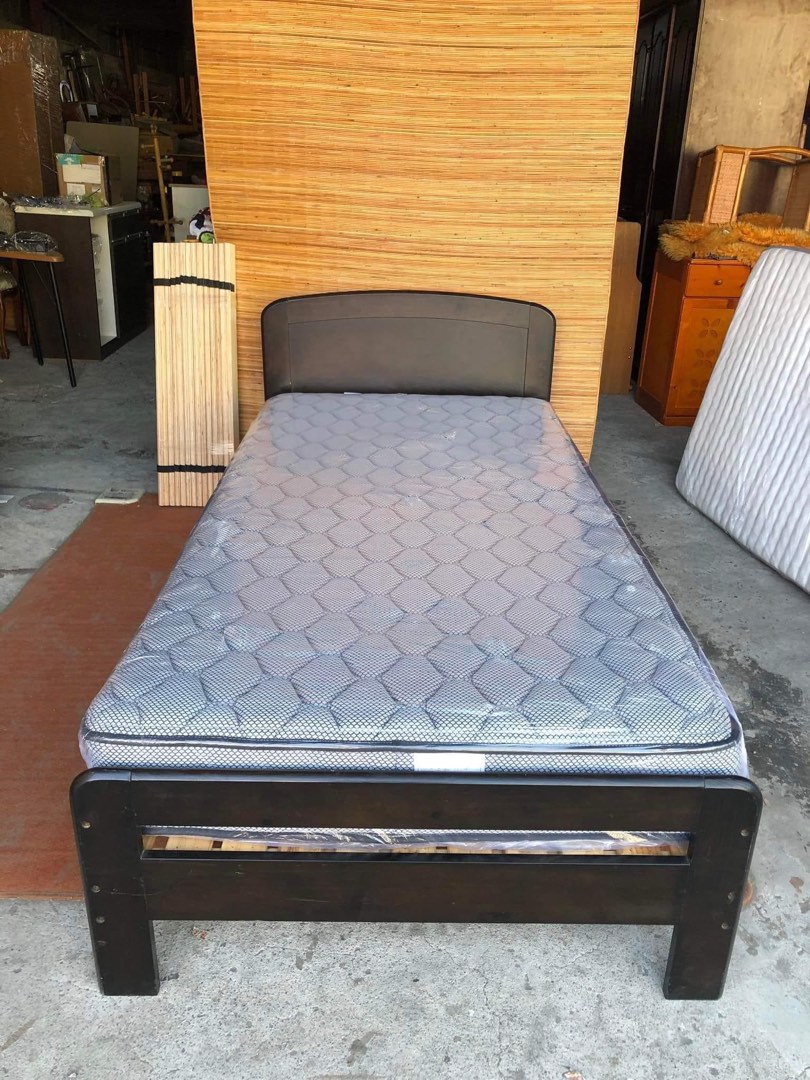 Solid wood single bed, Furniture & Home Living, Furniture, Bed Frames ...