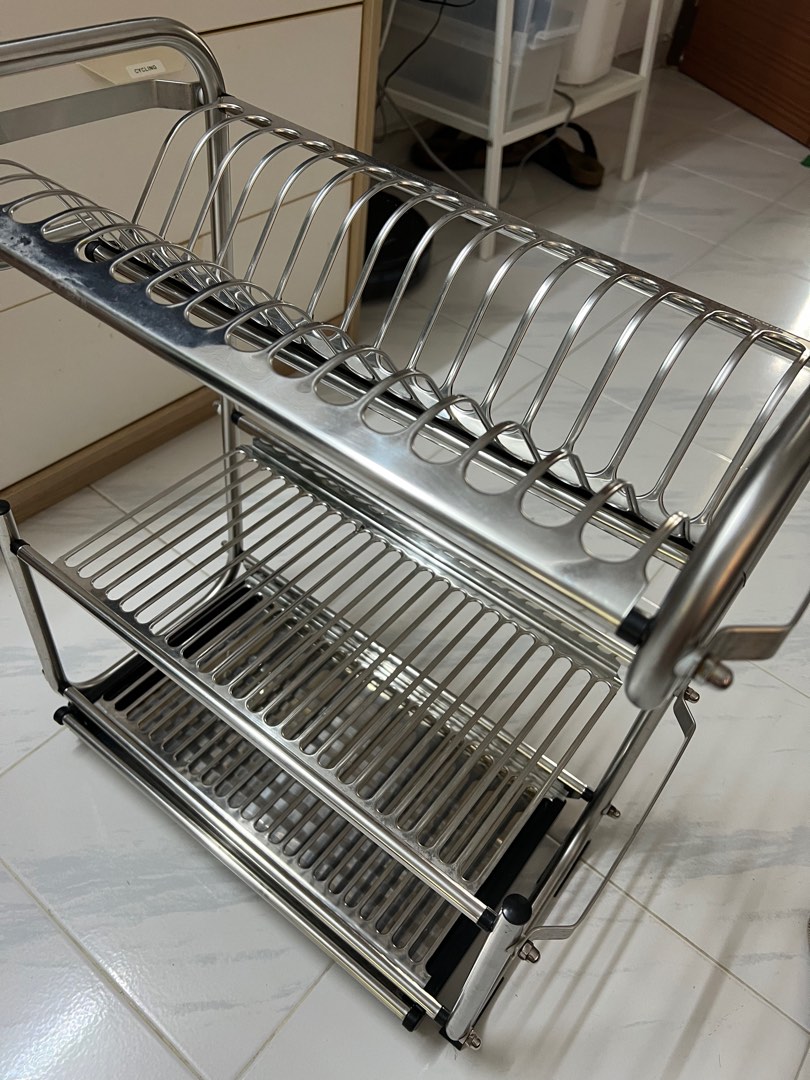 Stainless steel dish rack, Furniture & Home Living, Bathroom & Kitchen ...