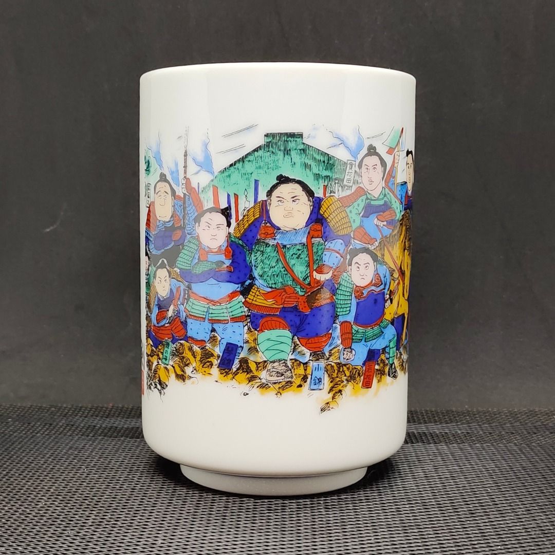 Sumo in Sengoku Period Yunomi Porcelain Tea Cup, Furniture & Home ...