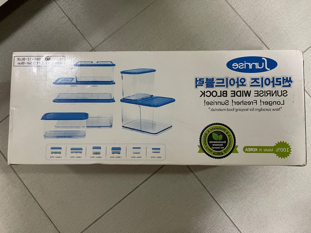 Sunrise wide block tupperware/container (stackable) , Furniture & Home ...