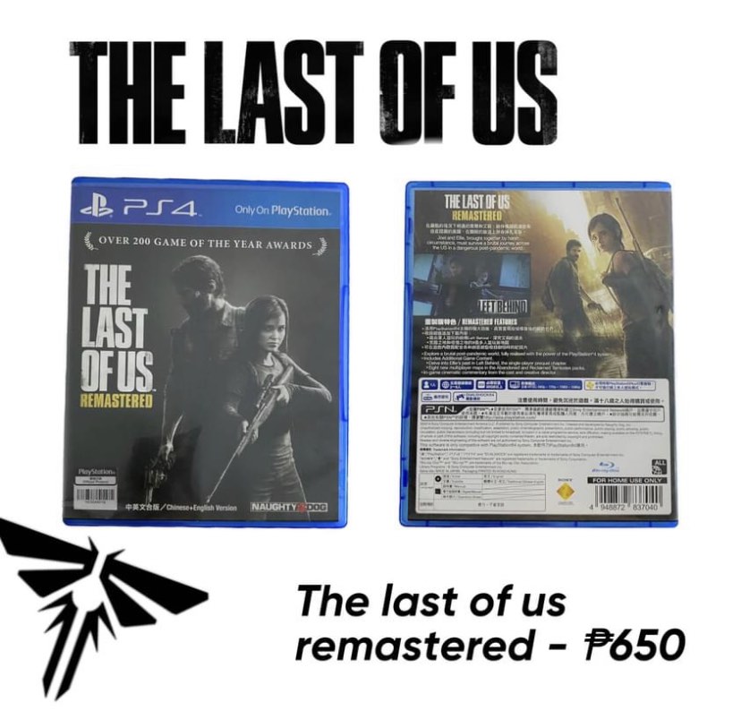 The Last of Us Remastered PS4 Game, Video Gaming, Video Games ...