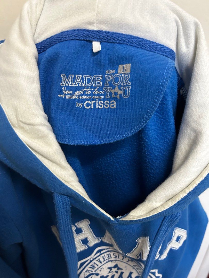 Thick Crissa Blue Champ Jacket, Women's Fashion, Coats, Jackets and ...