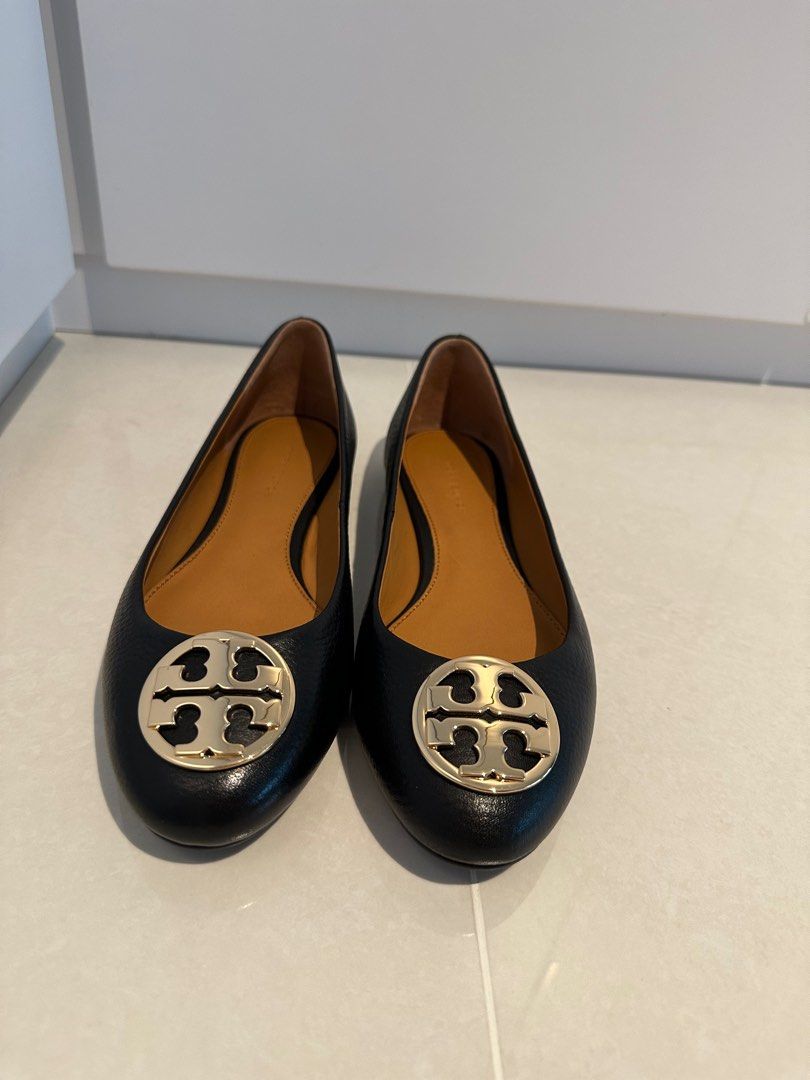 Tory Burch Chelsea Ballet Flats (Black), Women's Fashion, Footwear ...