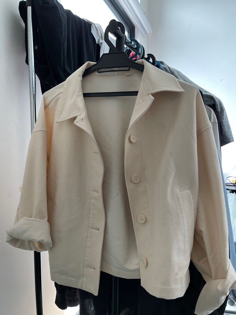 Uniqlo cream jacket, Women's Fashion, Coats, Jackets and Outerwear on ...