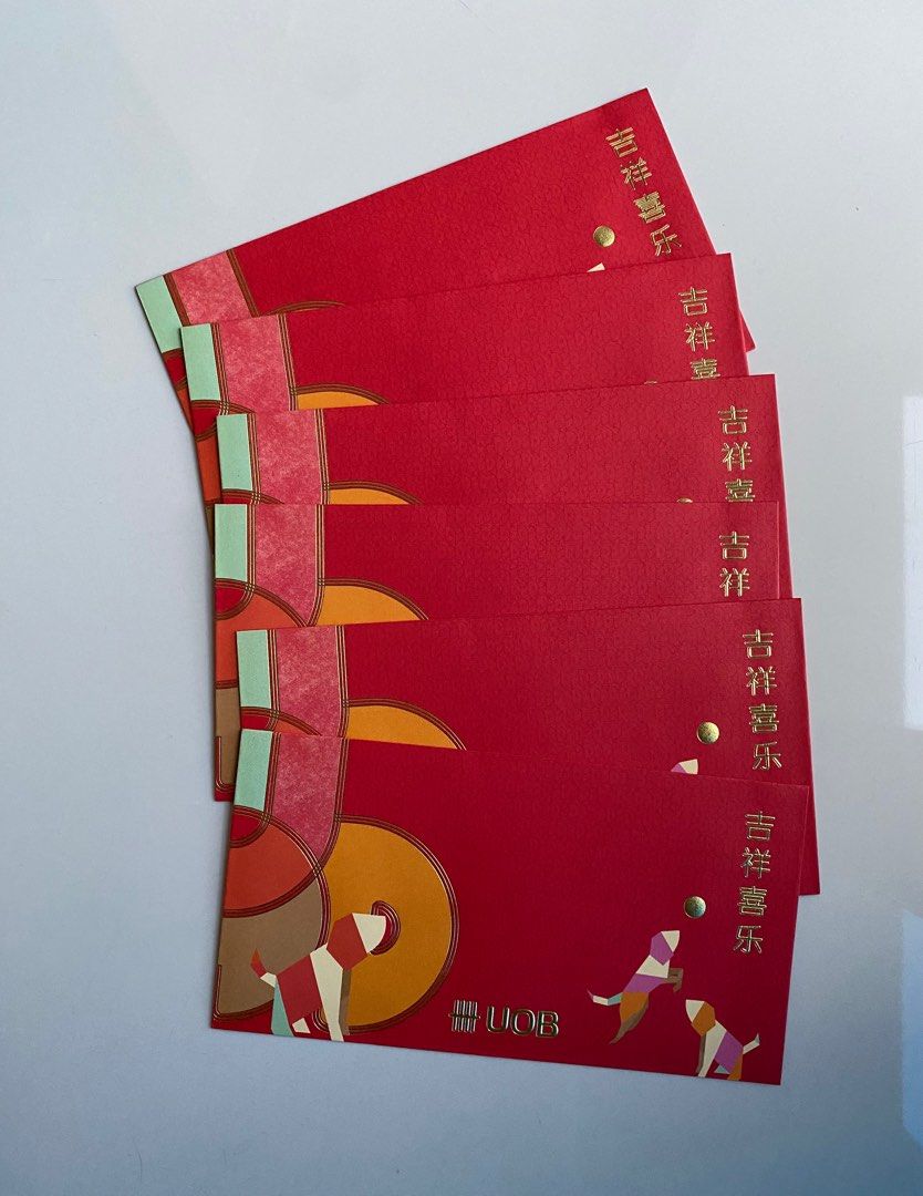 UOB Red packet Angpau - 6 pieces, Hobbies & Toys, Stationery & Craft ...