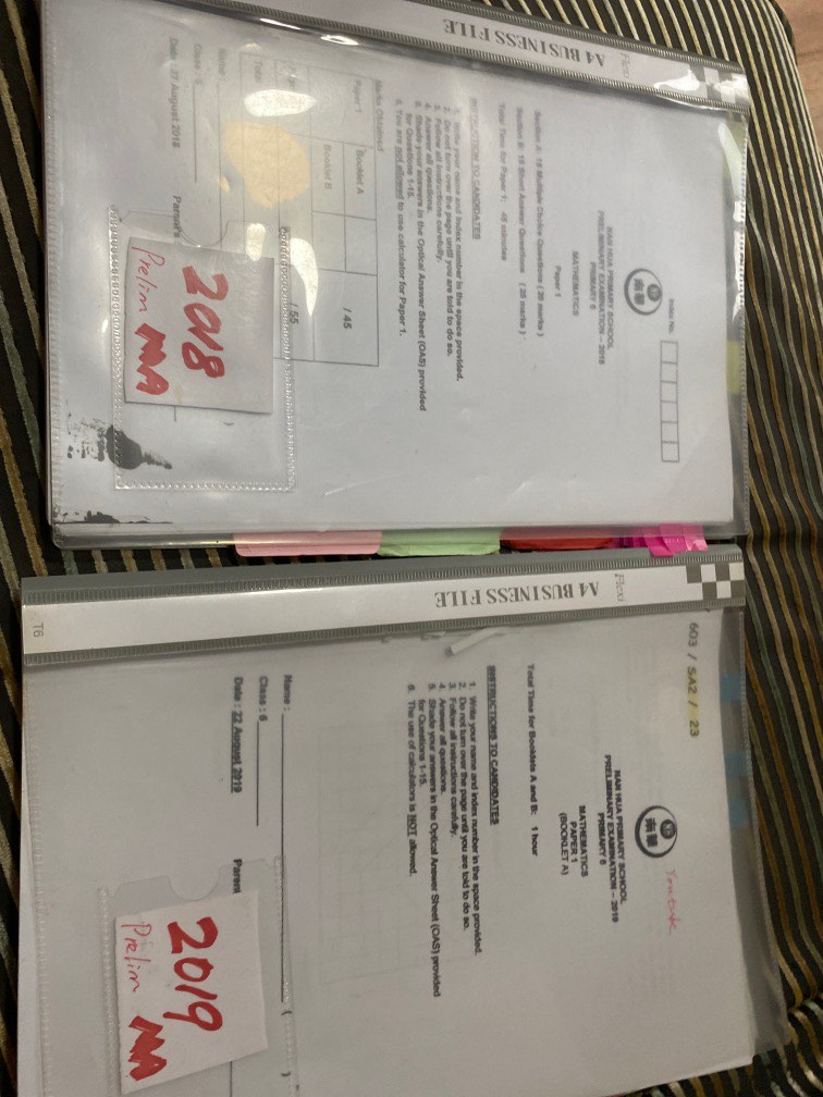 Various school Prelim Exam Papers with Answer sheet practice, Hobbies ...