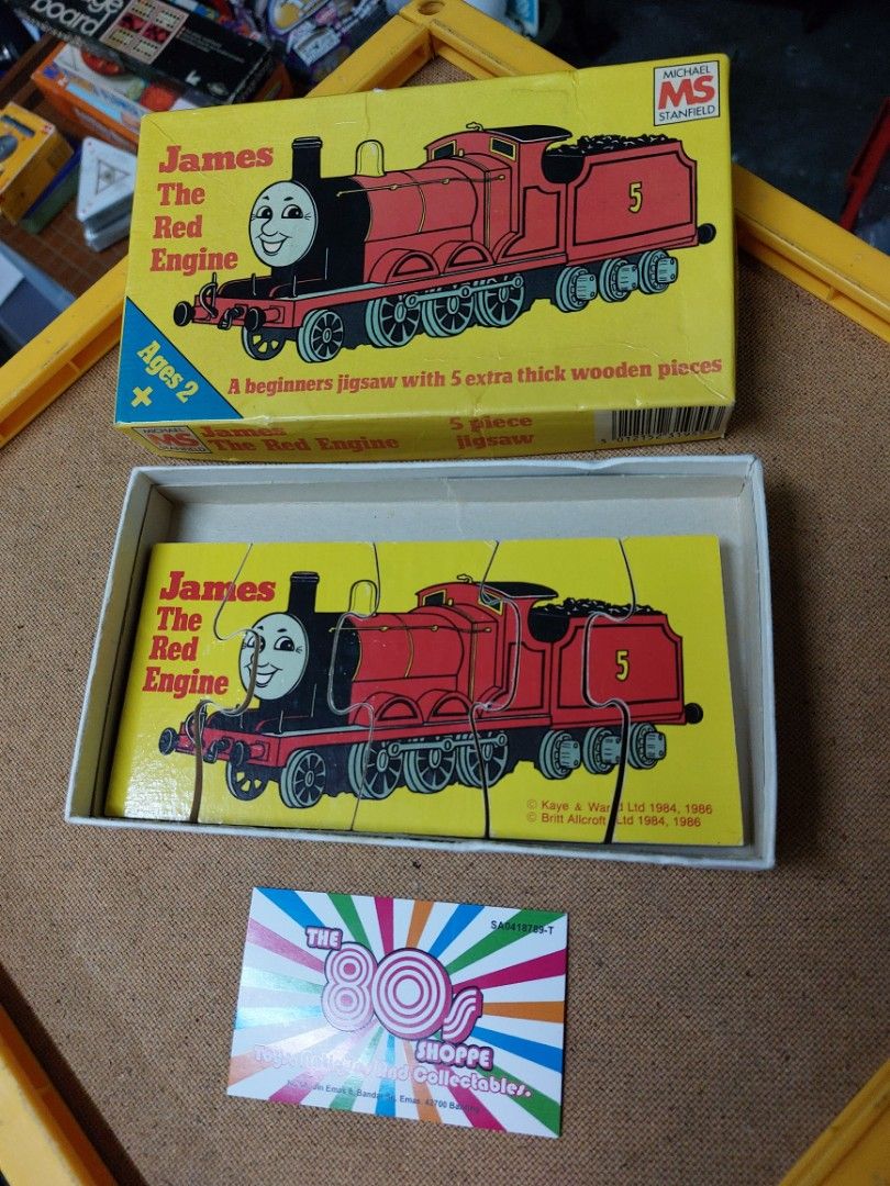 Vintage 1986 James and The Red Engine 5pcs Wooden Puzzle, Hobbies ...