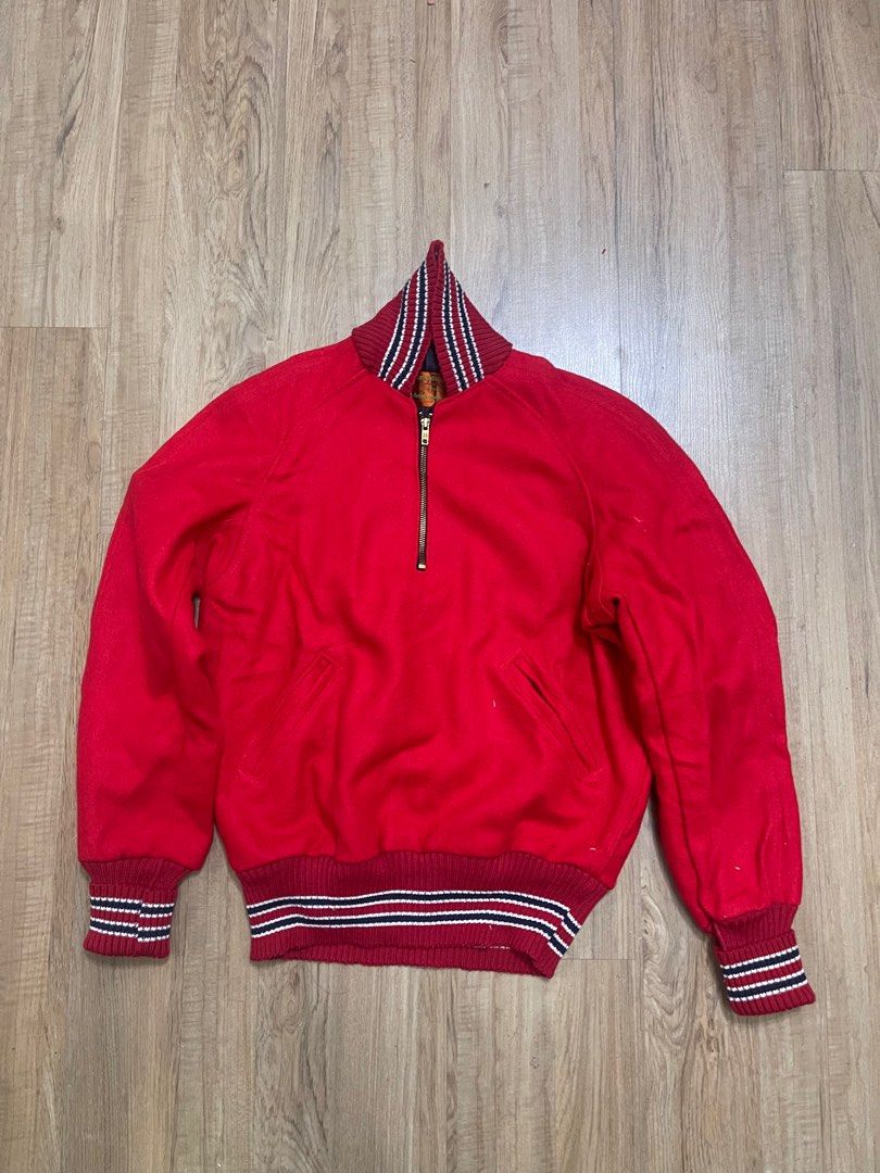 Vintage half zip varsity jacket, Men's Fashion, Coats, Jackets and ...