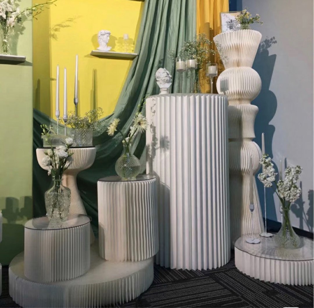 Wedding folding cylindrical table paper Roman column folding column ...