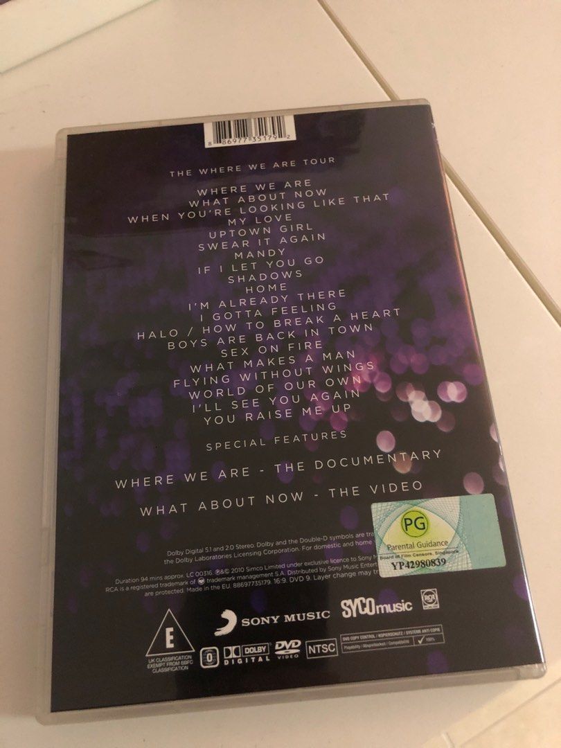 Westlife Live at the O2 - The Where We Are Tour, Hobbies & Toys, Music & Media, CDs & DVDs on ...