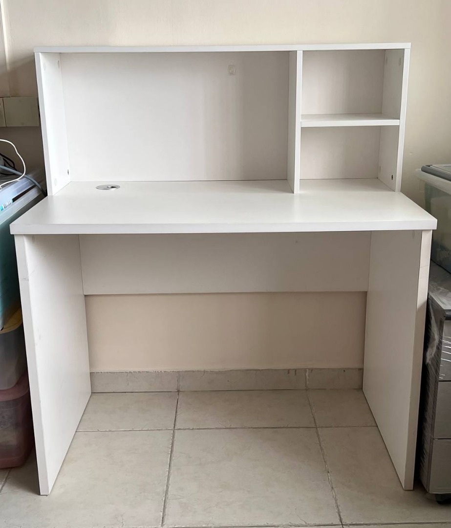 White Study Table, Furniture & Home Living, Furniture, Tables & Sets on ...