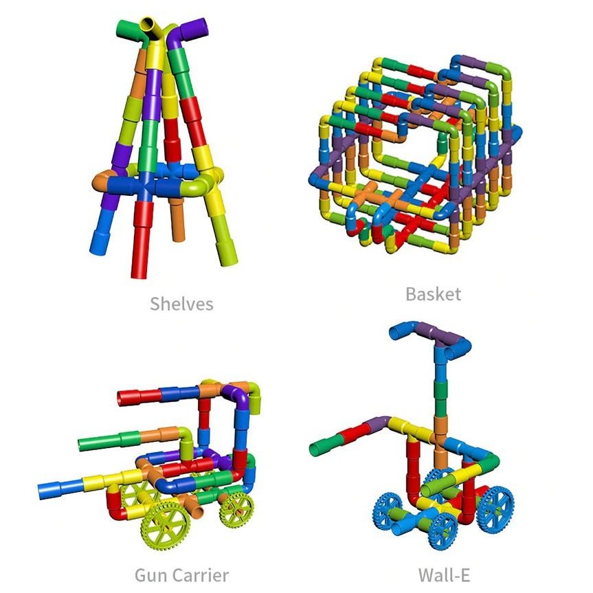 102pcs Pipes & Joints Building Blocks Construction Sets Interlocking ...