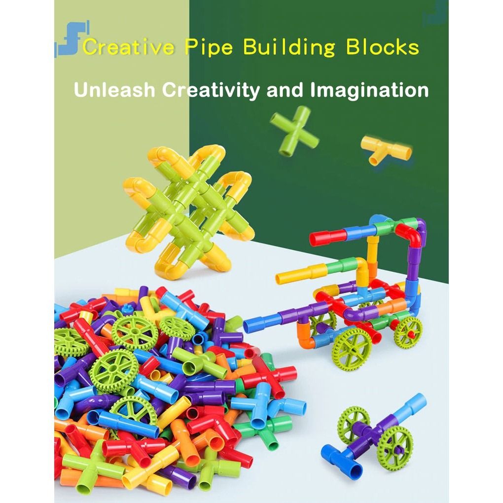 102pcs Pipes & Joints Building Blocks Construction Sets Interlocking ...