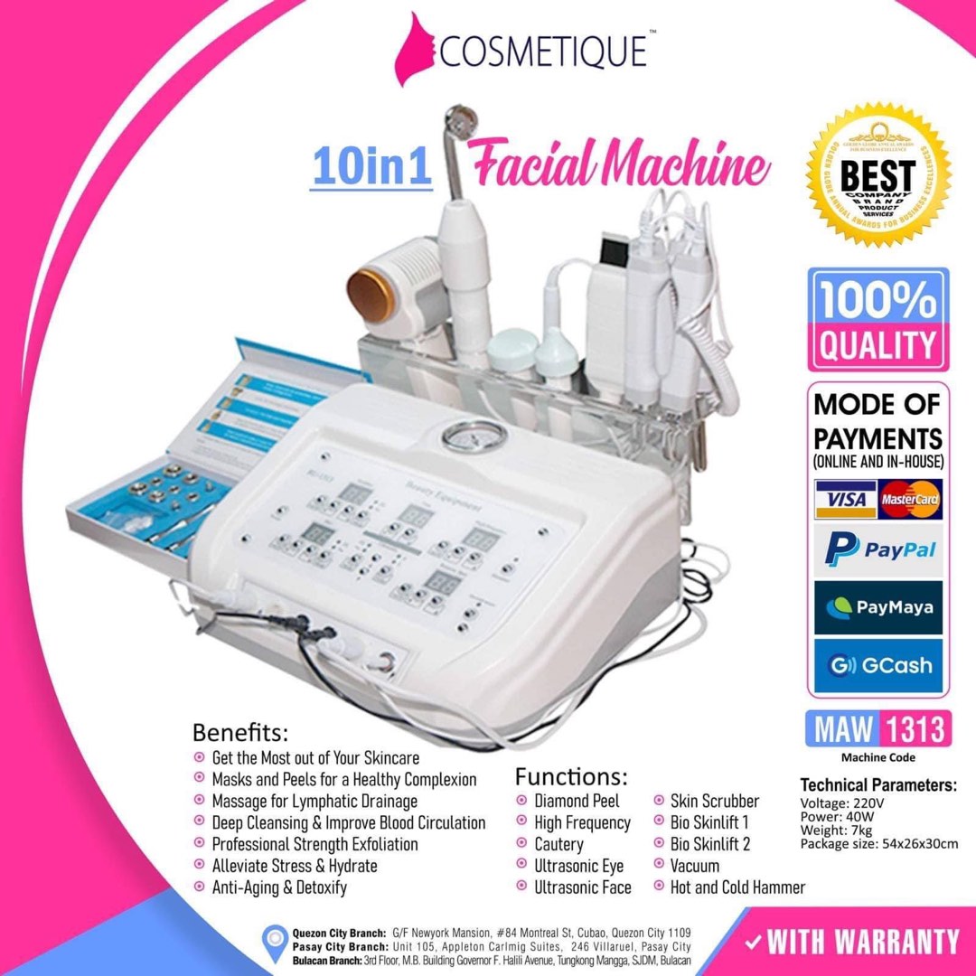 10 in 1 Facial Machine Diamond Peel With Hot And Cold Hammer Skin ...