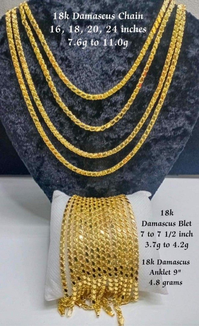 18K Saudi Gold Damascus Set, Women's Fashion, Jewelry & Organizers ...