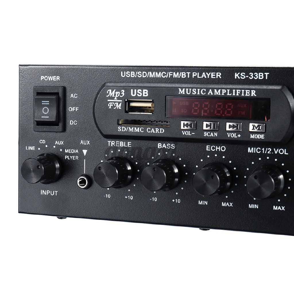220V 1000W DC Bluetooth Stereo LED Digital Amplifier HiFi USB SD Aux FM ...