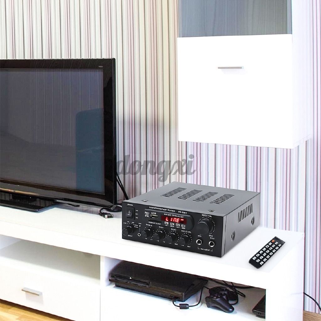 220V 1000W DC Bluetooth Stereo LED Digital Amplifier HiFi USB SD Aux FM ...
