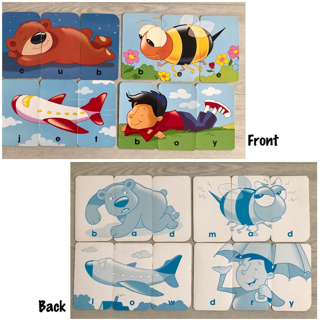 3-letter words puzzle cards from School Zone, Hobbies & Toys, Toys ...