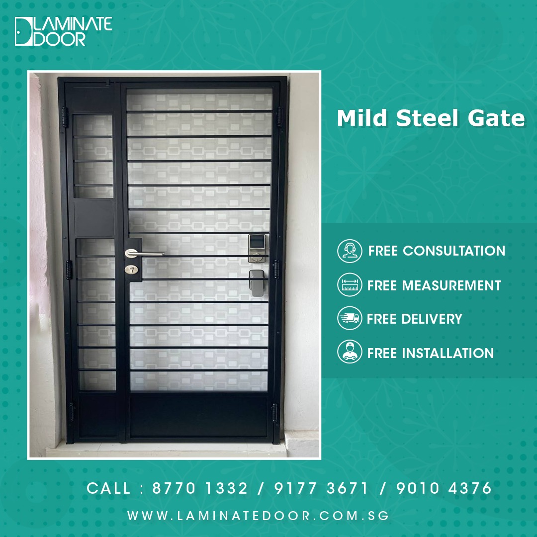 3x7ft Mild Steel Gate Install for HDB and Condo, Furniture & Home ...