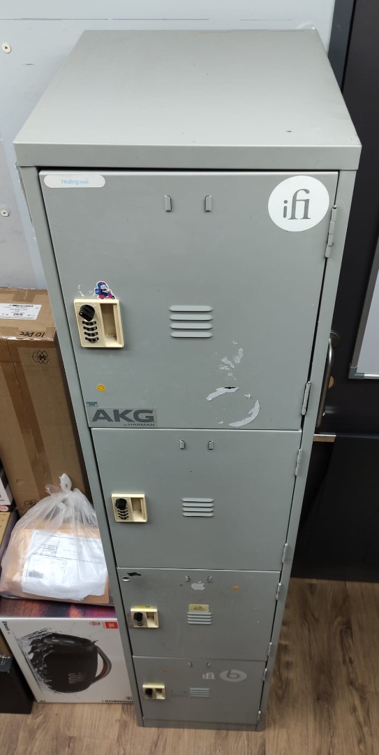 4 Tier Staff Locker with Number Combination Lock (No Keys) (W38cm D48cm ...