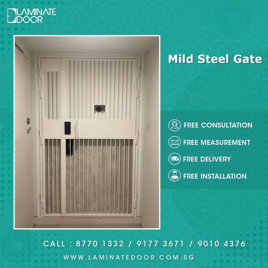 4x7ft HDB Mild Steel Half Louver Gate Install for HDB and Condo ...