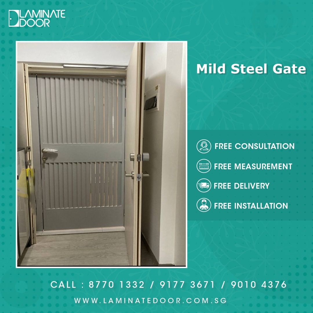 4x7ft HDB Mild Steel Privacy Gate Install for HDB and Condo, Furniture ...