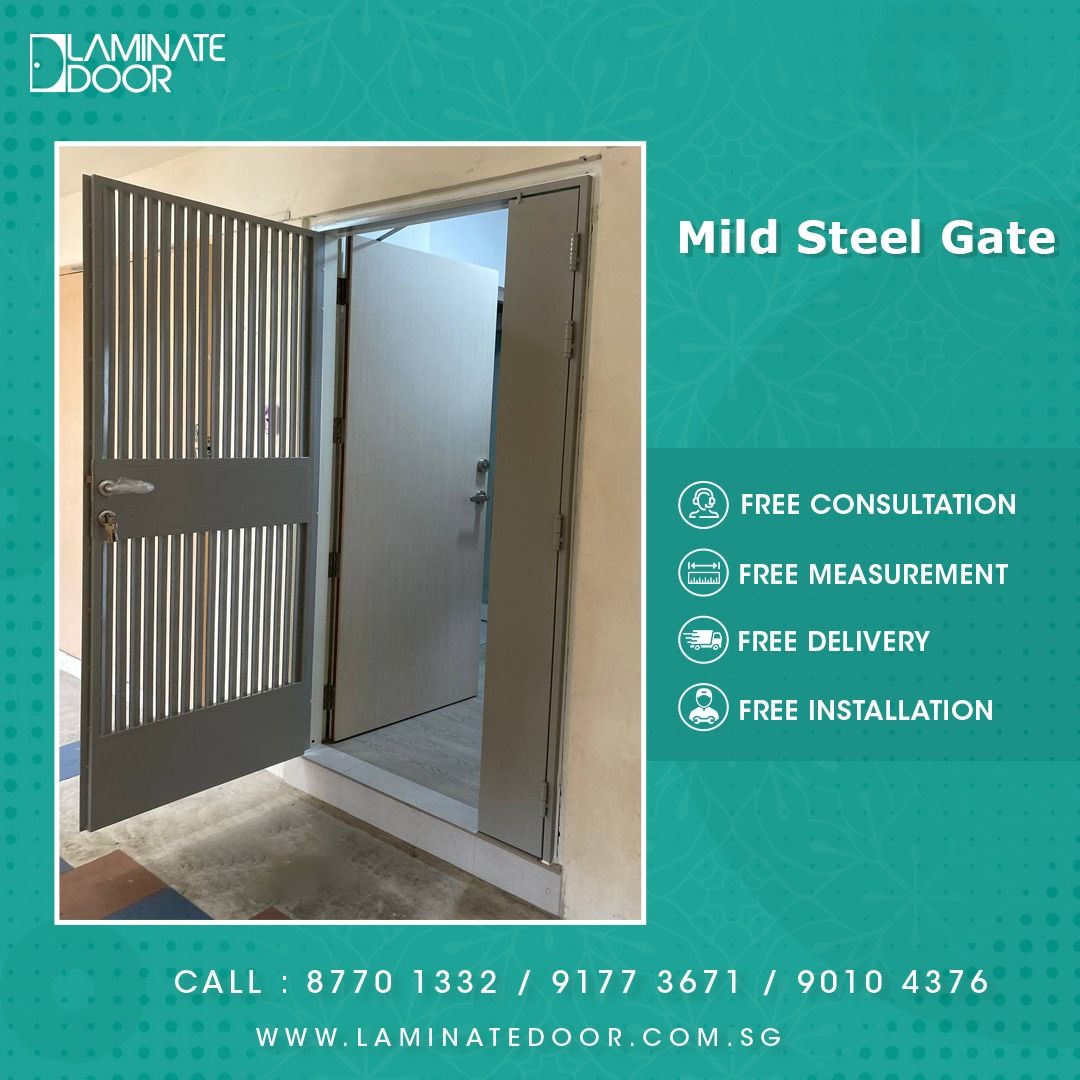 4x7ft HDB Mild Steel Privacy Gate Install for HDB and Condo, Furniture ...