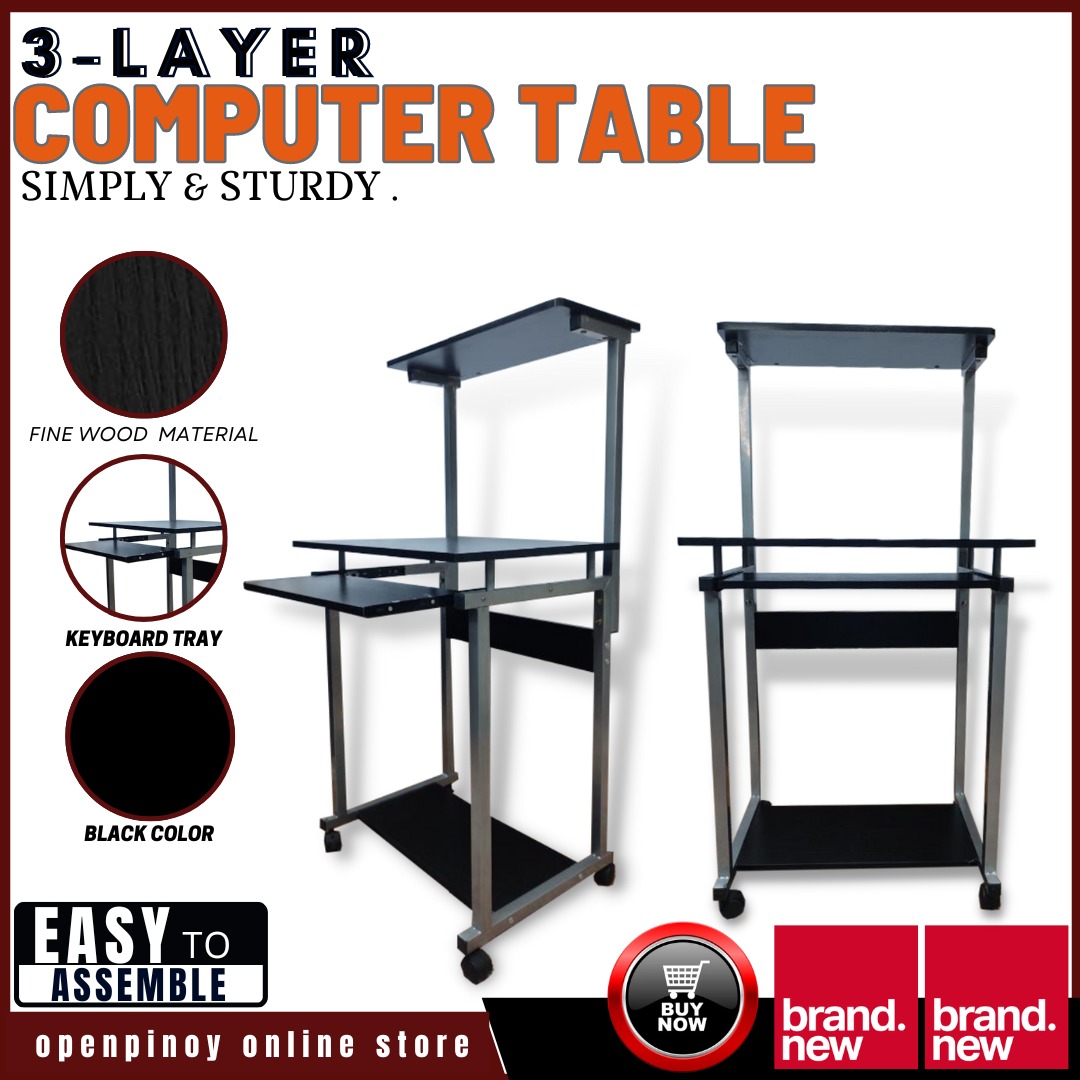 affordable Computer Table (GX468C) black color, Furniture & Home Living ...