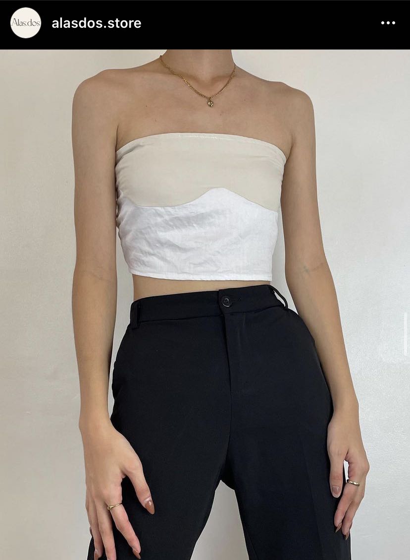 Alas dos Store Linen Band Tube Top, Women's Fashion, Tops, Sleeveless ...