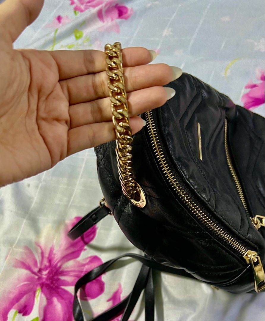 Aldo Mini backpack with gold chains top handle, Women's Fashion, Bags ...